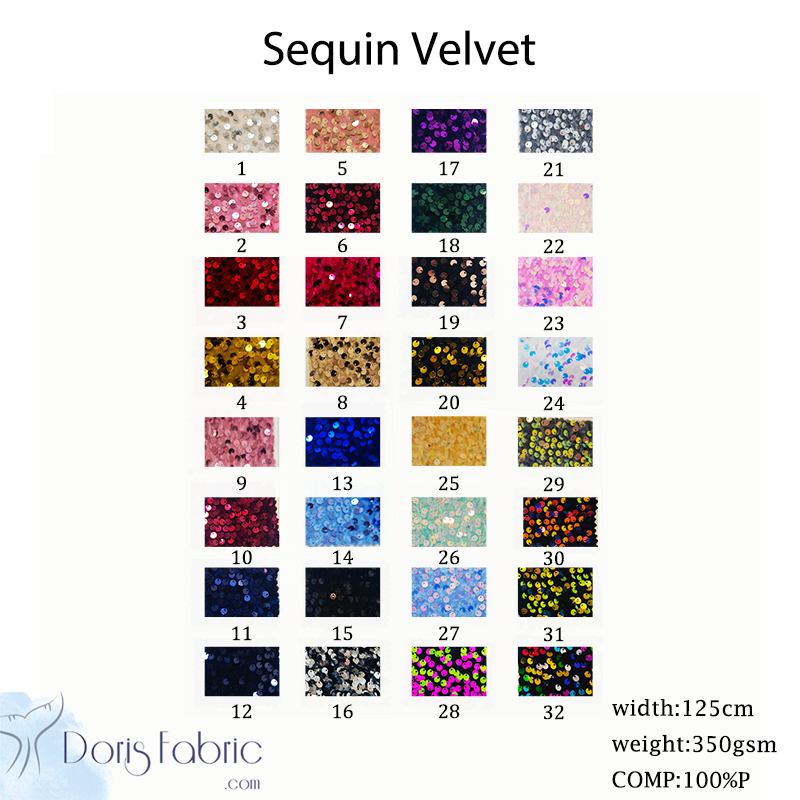 Sequin Velvet Fabric- Doris fabric